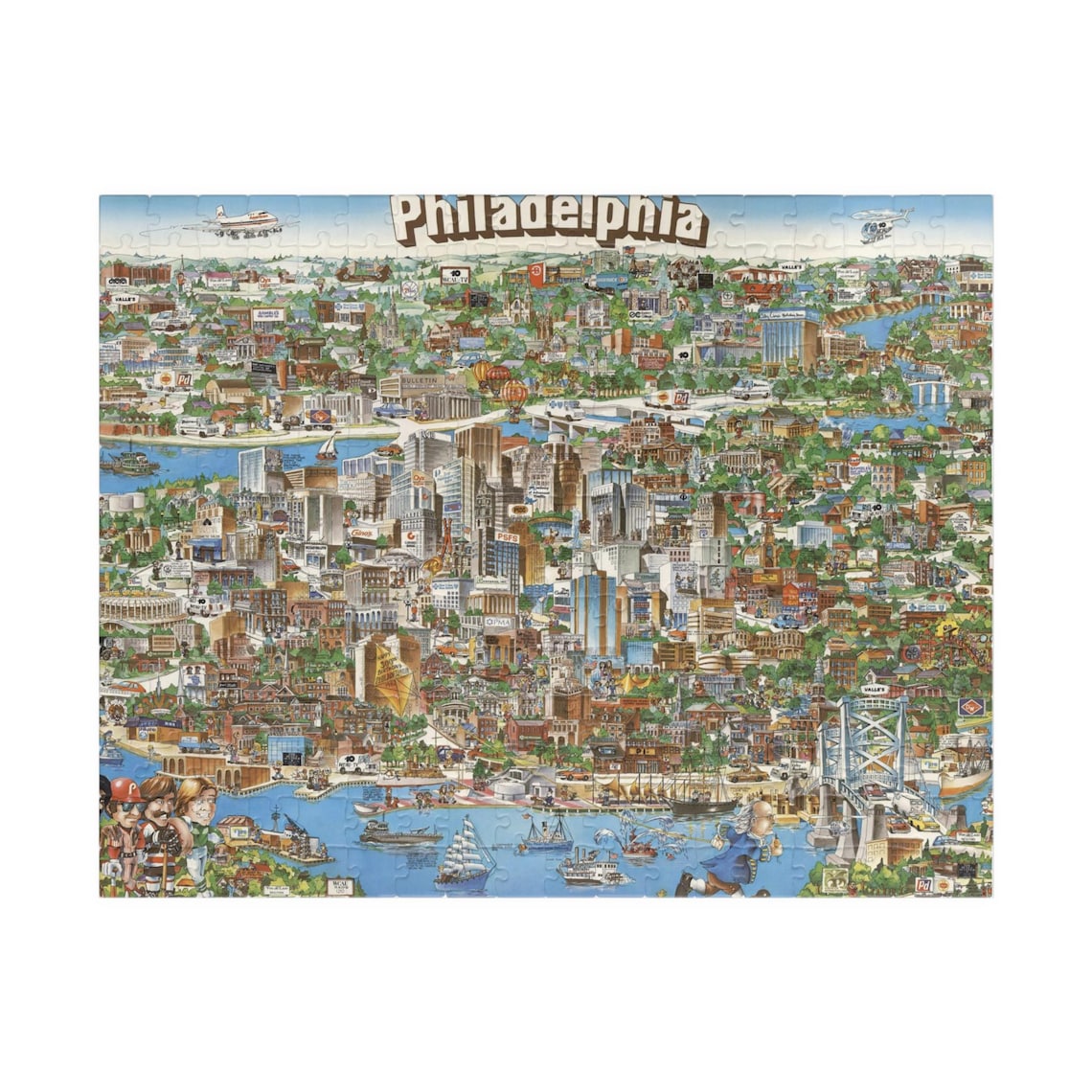 Philadelphia Map Puzzle - Philadelphia Puzzle for Adults - Philadelphia ...