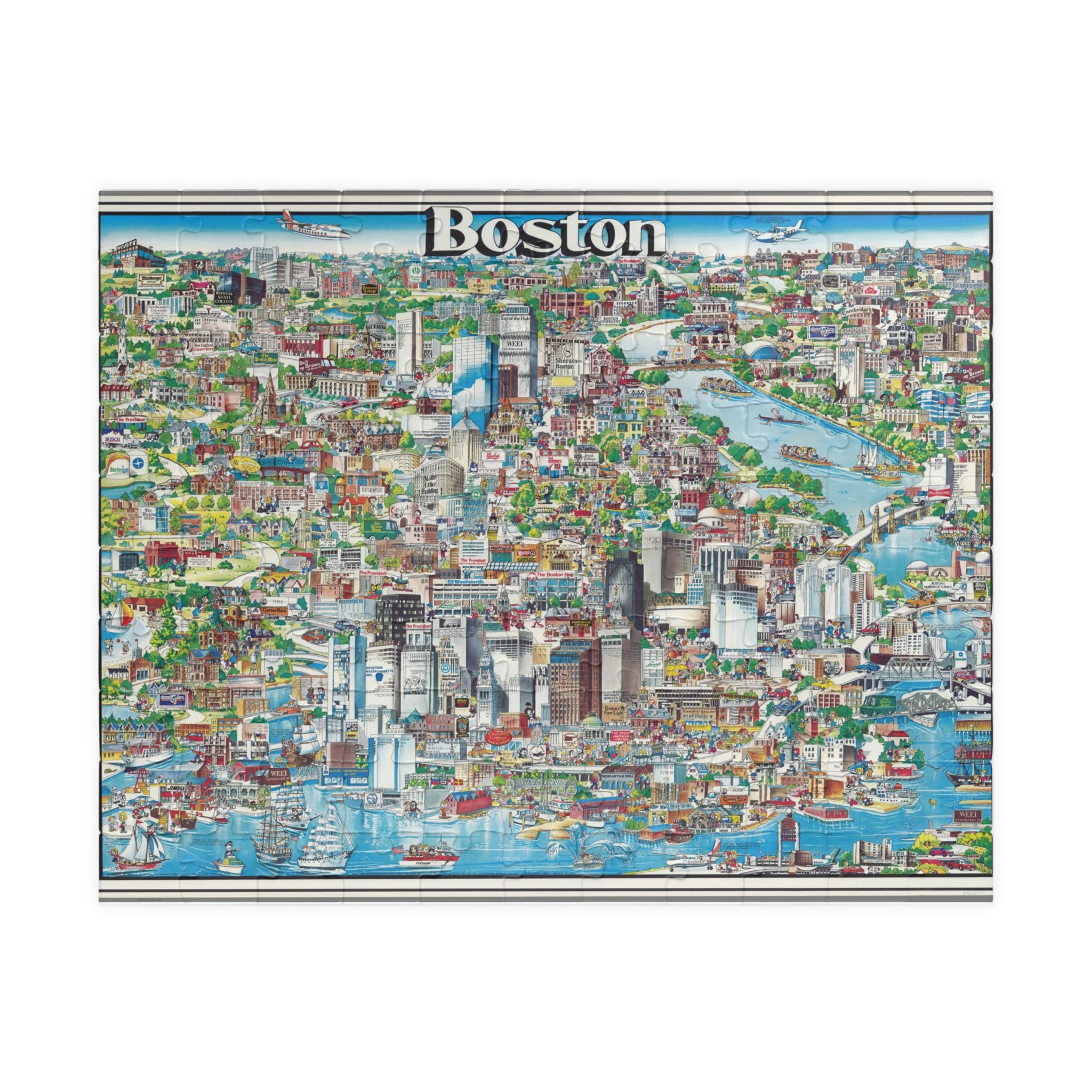 Boston Map Puzzle Boston Puzzle for Adults Boston Jigsaw Puzzle 500 ...
