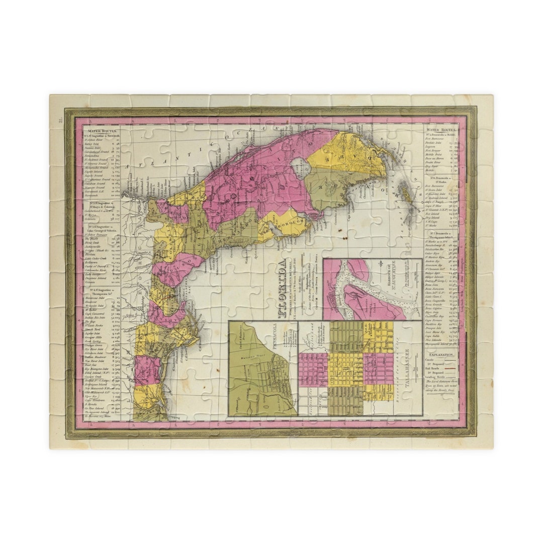 Florida Map Puzzle Florida Puzzle for Adults Florida Jigsaw Puzzle 500 ...