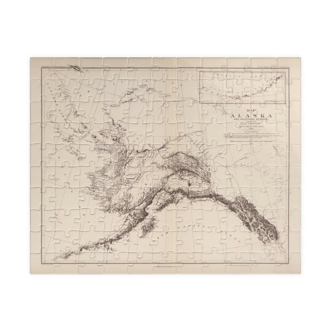 Alaska Map Puzzle Alaska Puzzle for Adults Alaska Jigsaw Puzzle 500 ...