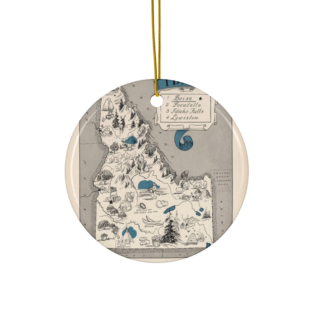 Idaho Map Ornament - Idaho Ornament - Idaho Gift - Idaho Map - Idaho ...