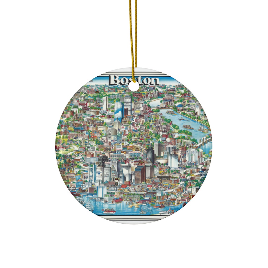 Boston Map Ornament - Boston Ornament - Boston Gift - Boston Map ...
