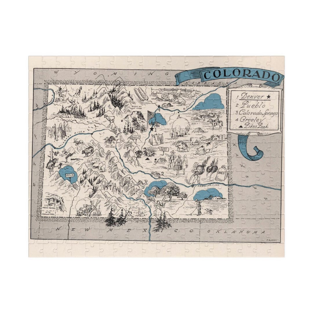 Colorado Map Puzzle - Colorado Puzzle for Adults - Colorado Jigsaw ...