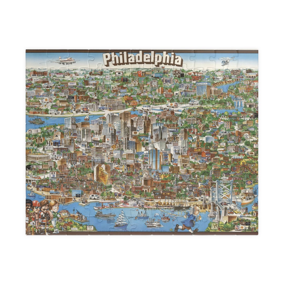 Philadelphia Map Puzzle Philadelphia Puzzle for Adults Philadelphia ...