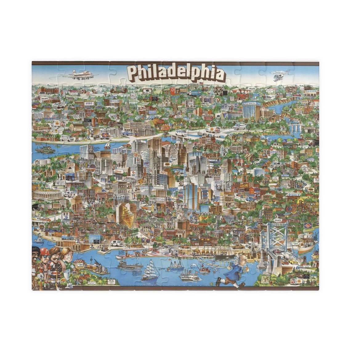 Philadelphia Map Puzzle Philadelphia Puzzle for Adults Philadelphia ...