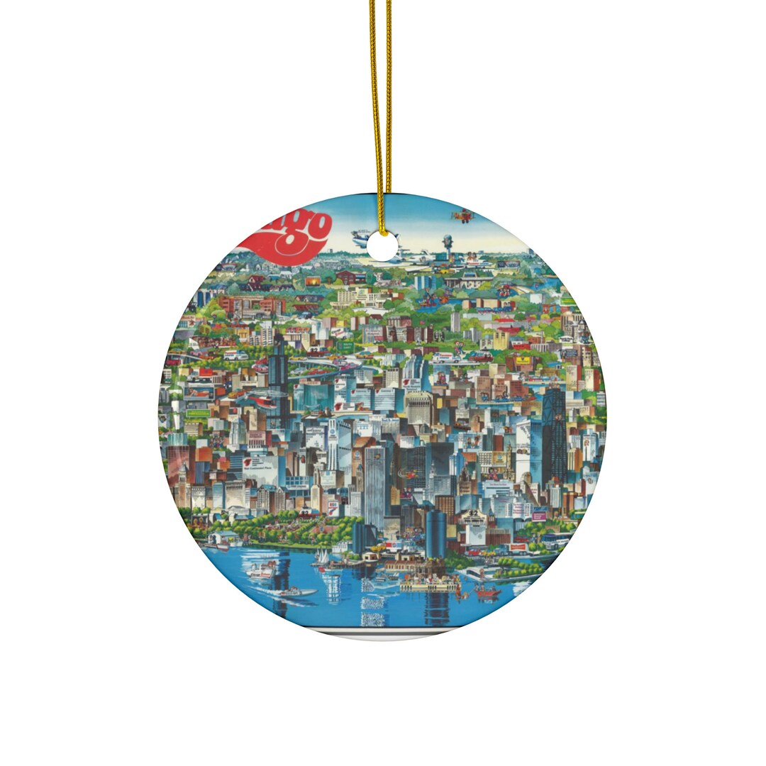 Chicago Map Ornament - Chicago Ornament - Chicago Gift - Chicago Map ...