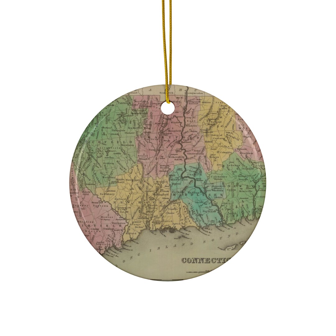 Connecticut Map Ornament - Connecticut Ornament - Connecticut Gift ...