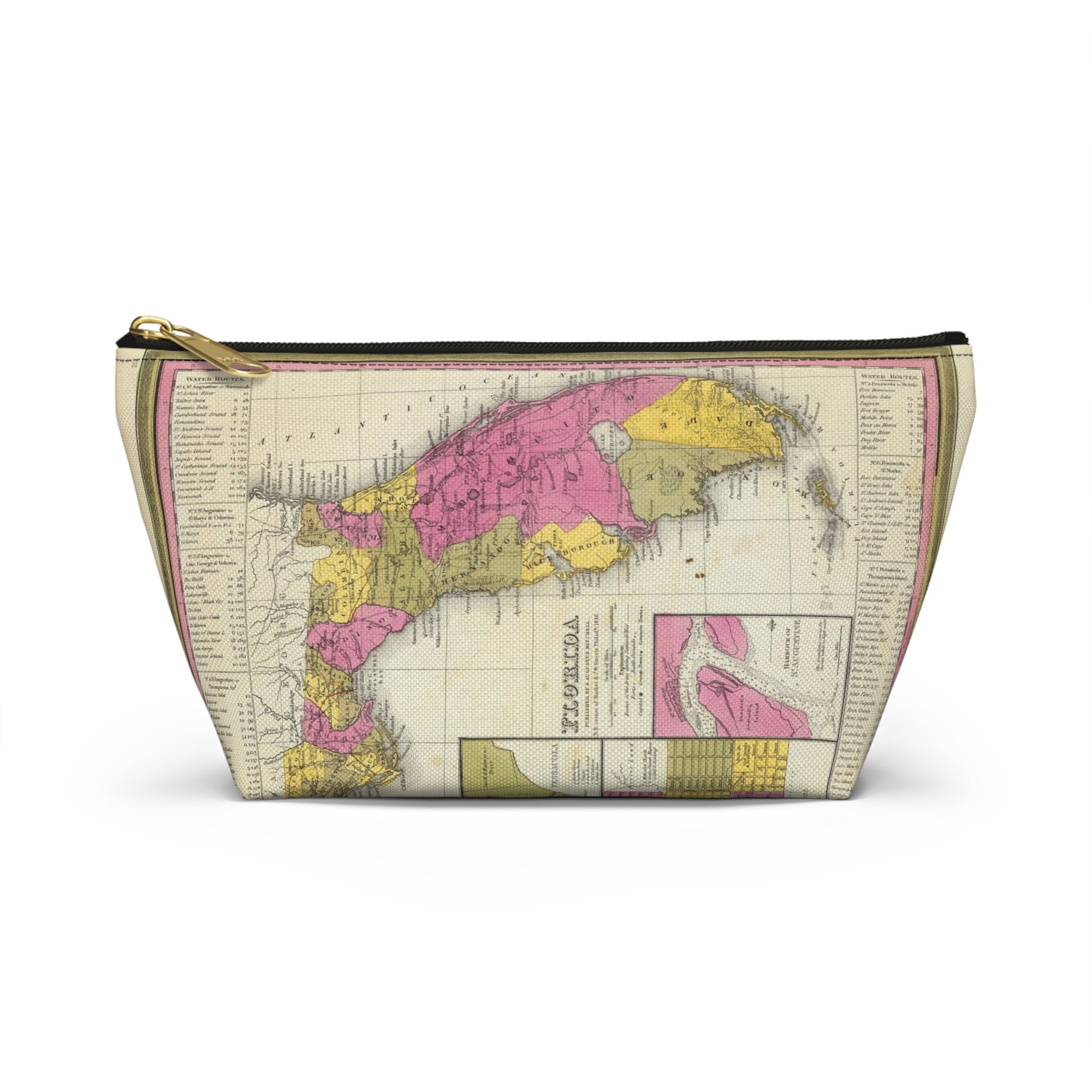 Florida Map Pouch - Vintage Florida Map - Florida Gift - Florida ...