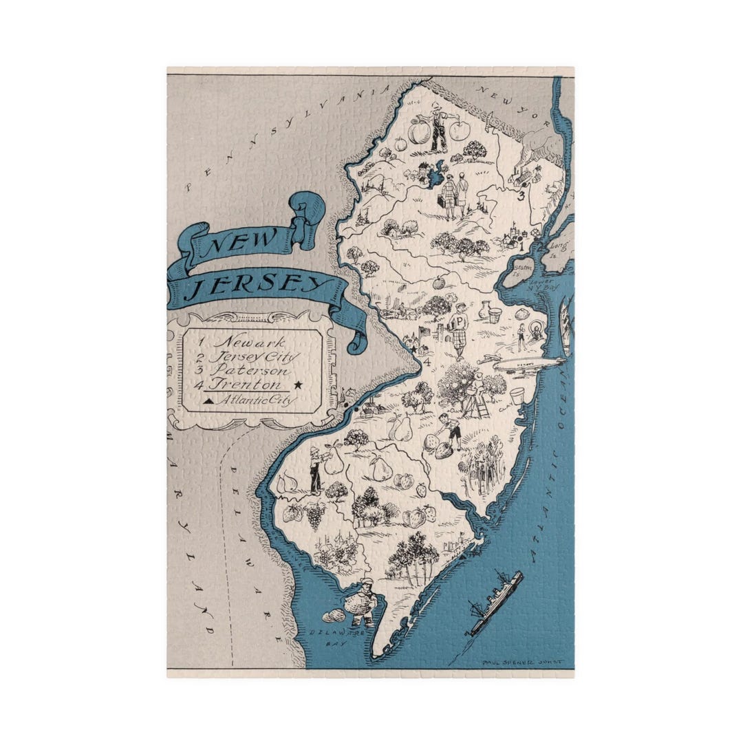 New Jersey Map Puzzle - New Jersey Puzzle for Adults - New Jersey ...