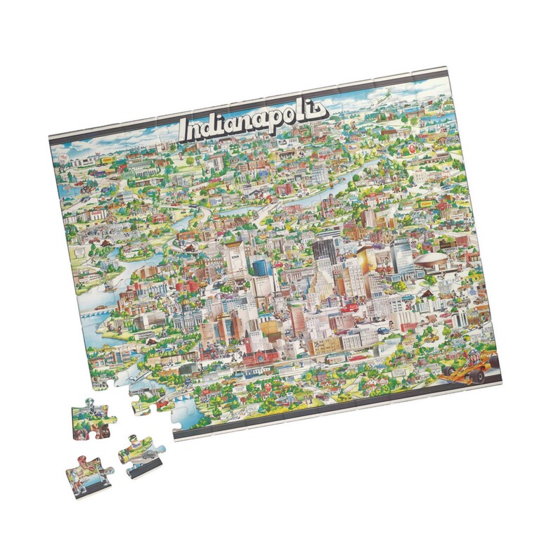 Indianapolis Map Puzzle Indianapolis Puzzle for Adults Indianapolis ...