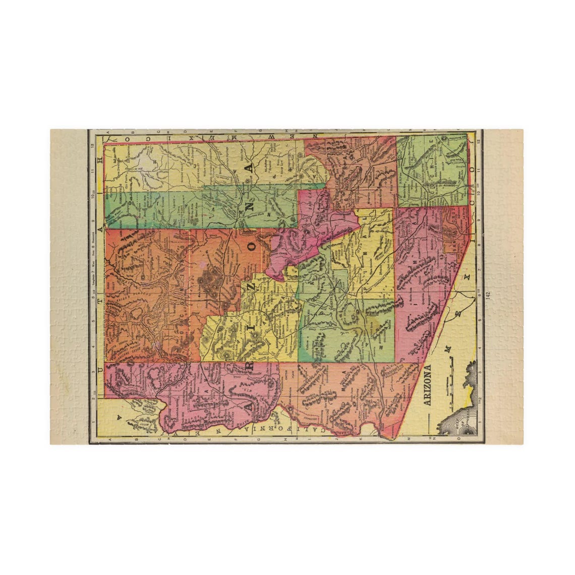 Arizona Map Puzzle - Arizona Puzzle for Adults - Arizona Jigsaw Puzzle ...