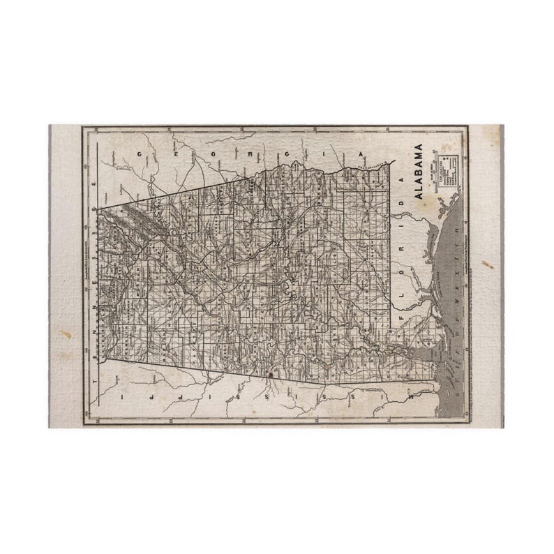 Alabama Map Puzzle - Alabama Puzzle for Adults - Alabama Jigsaw Puzzle ...
