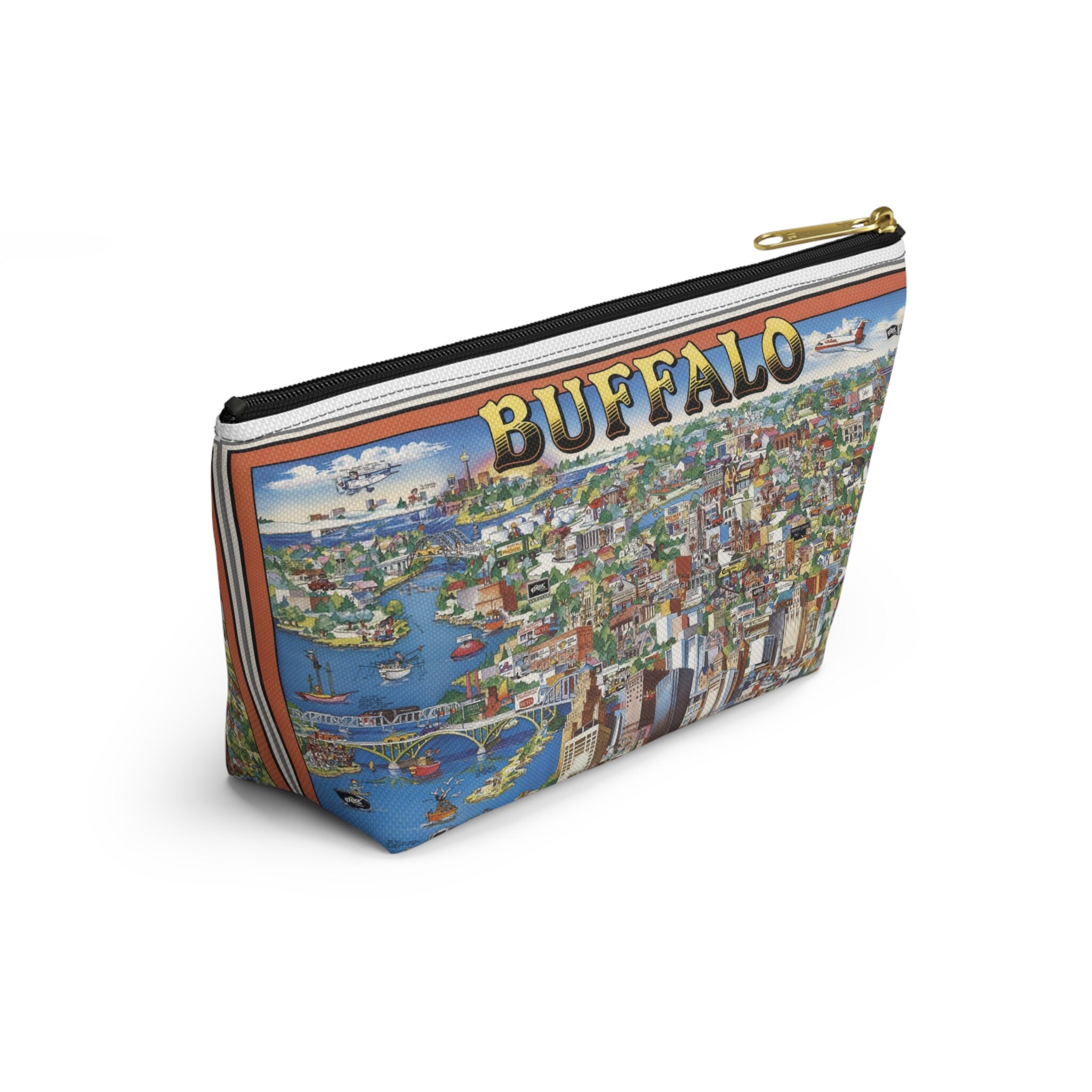 Buffalo Map Pouch Vintage Buffalo Map Buffalo Gift Buffalo Wristlet ...