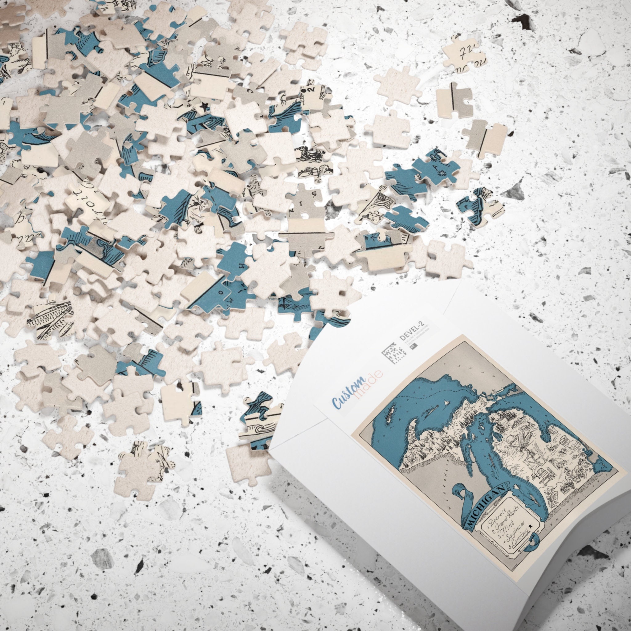 Michigan Map Puzzle Michigan Puzzle for Adults Michigan Jigsaw Puzzle ...