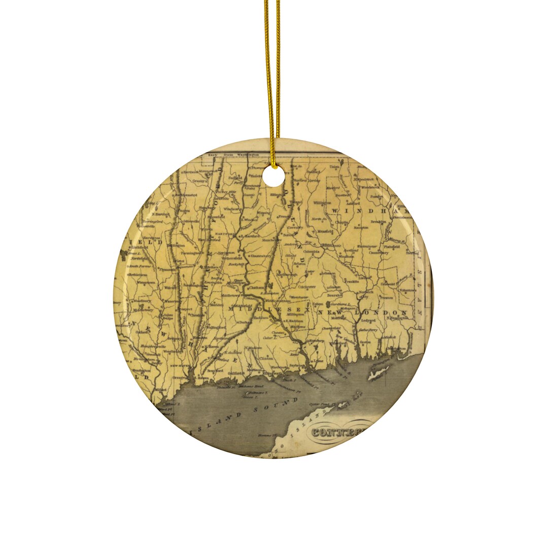 Connecticut Map Ornament Connecticut Ornament Connecticut Gift ...