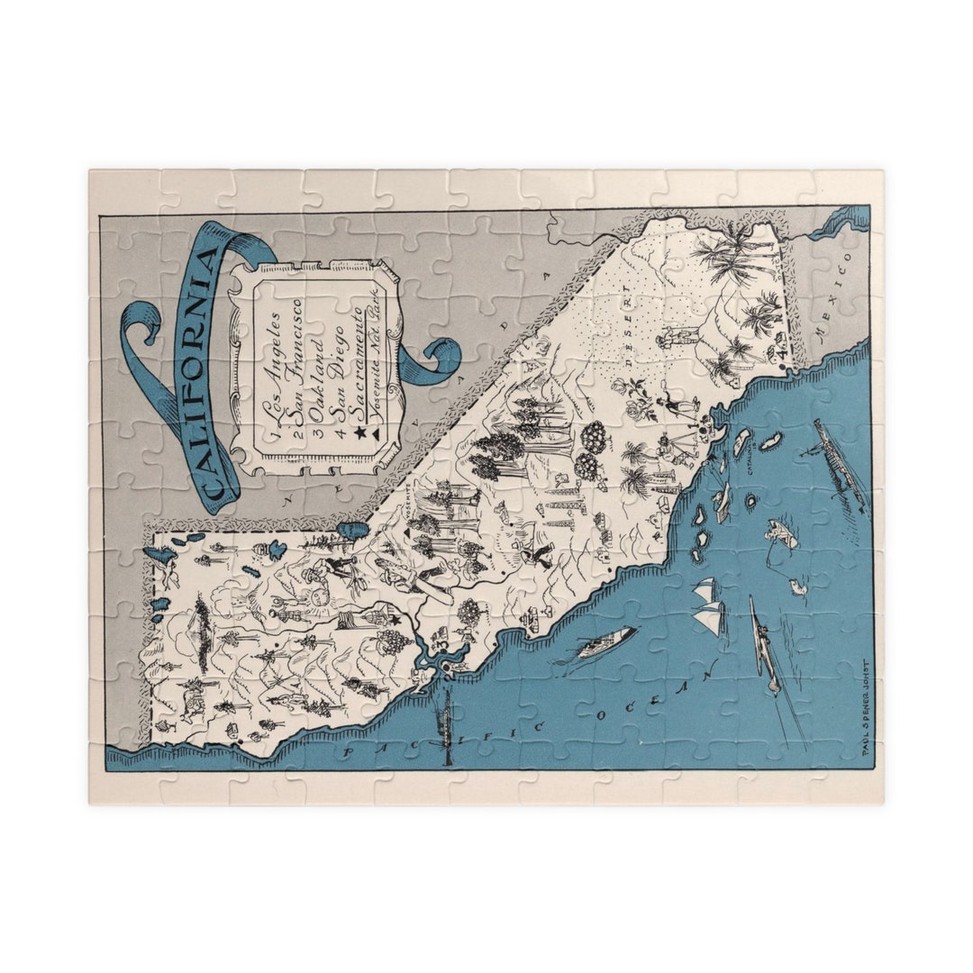 California Map Puzzle California Puzzle for Adults California Jigsaw ...