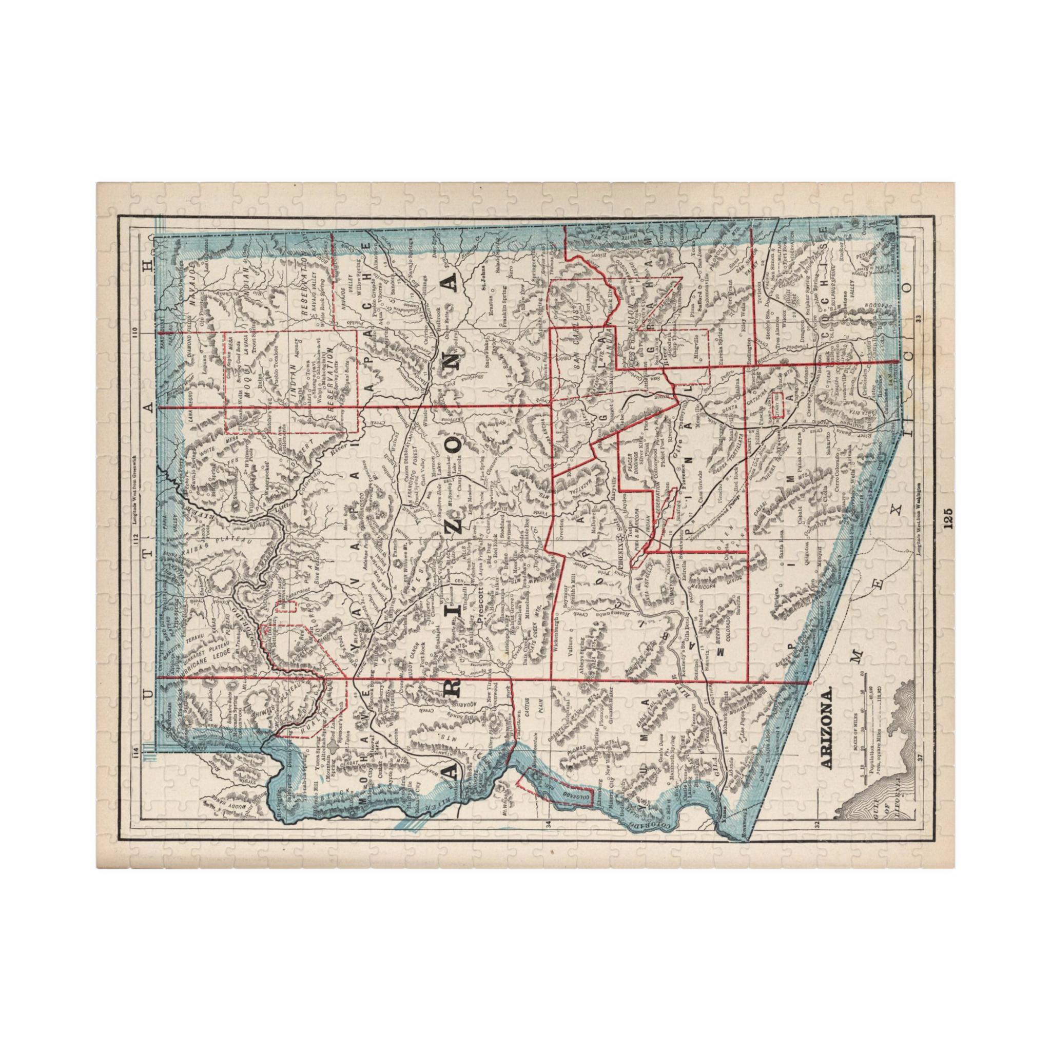 Arizona Map Puzzle - Arizona Puzzle for Adults - Arizona Jigsaw Puzzle ...