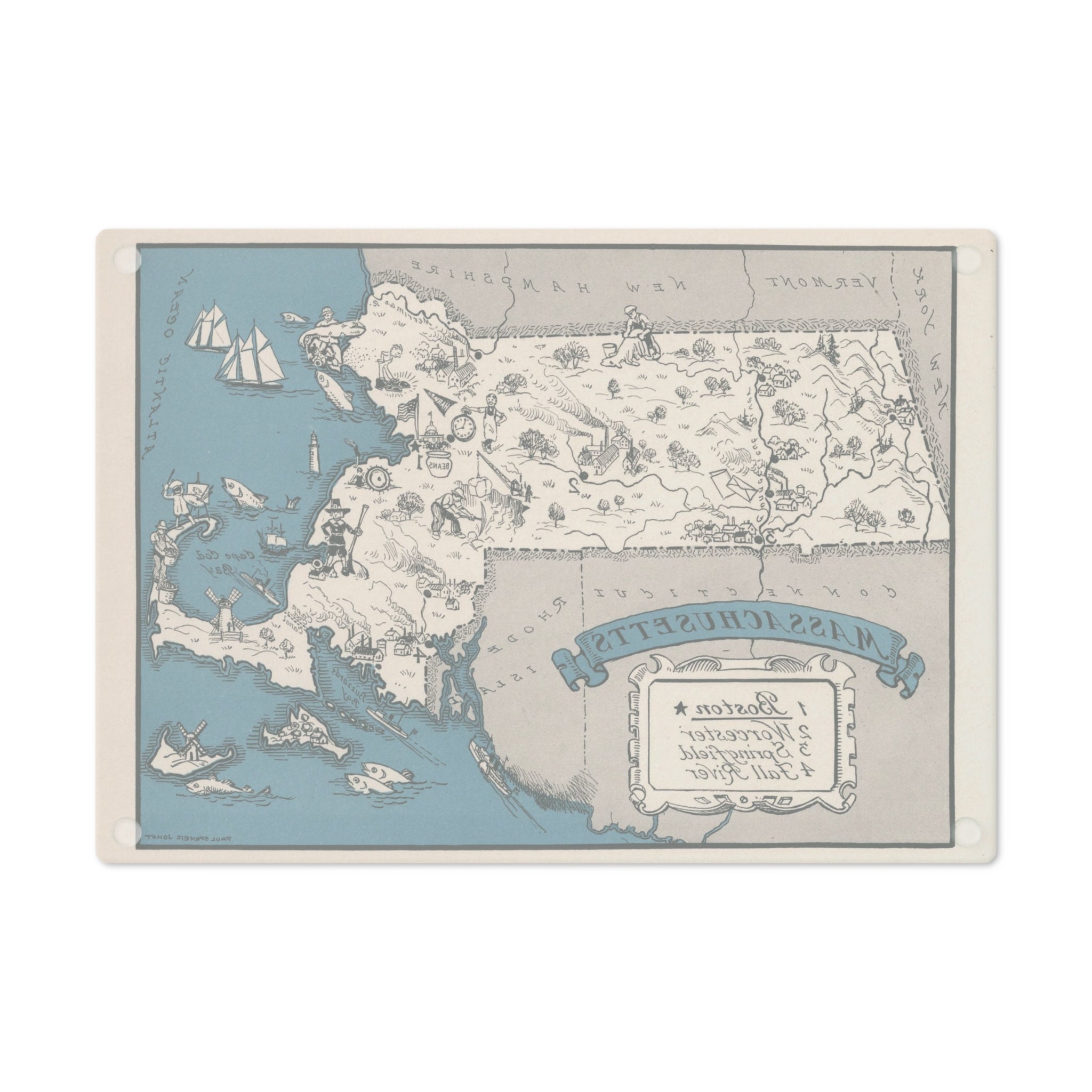 Massachusetts Map Cutting Board Massachusetts Map Charcuterie Board ...