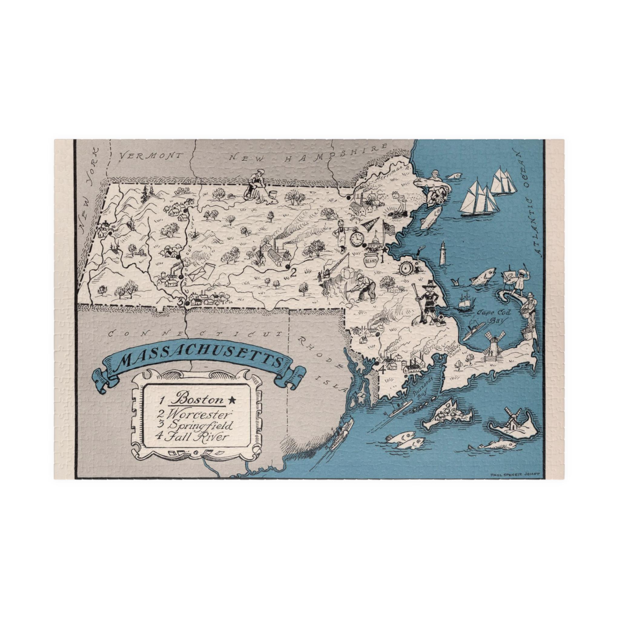 Massachusetts Map Puzzle - Massachusetts Puzzle for Adults ...