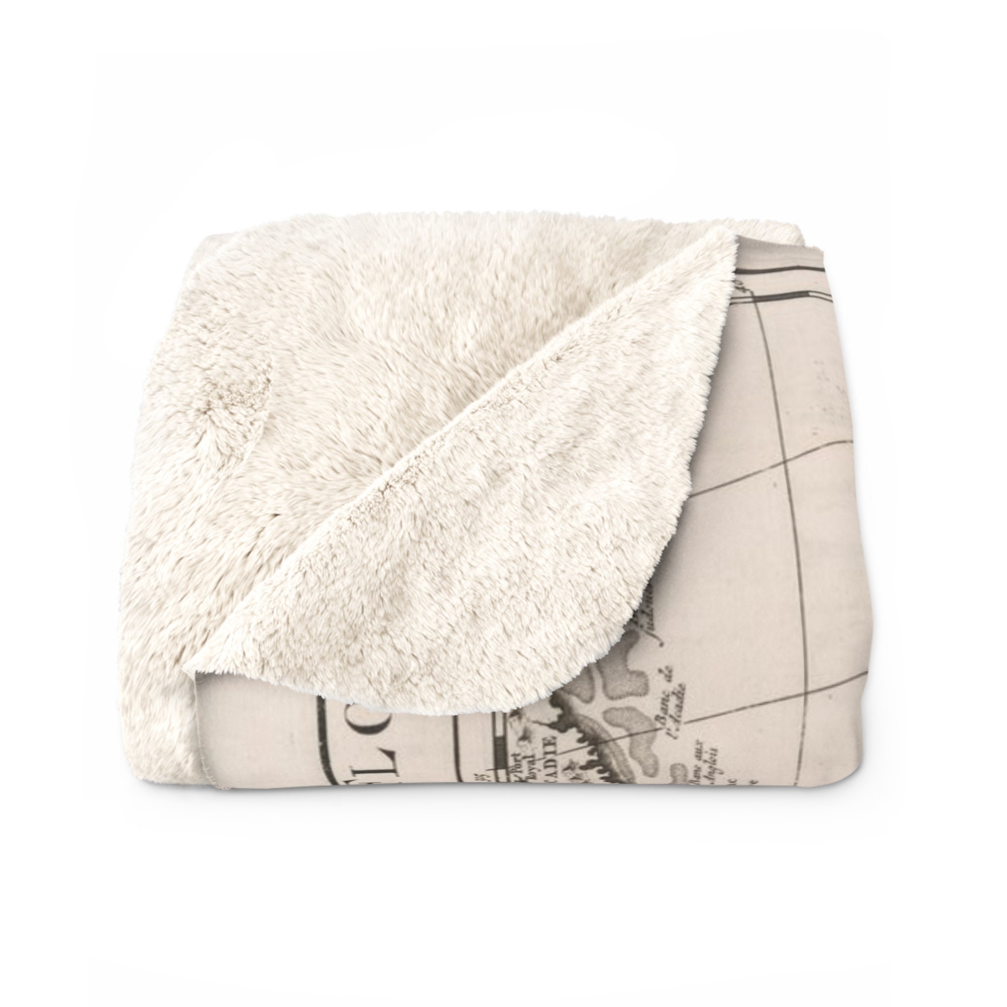 Engraved Map of North America, Sherpa Fleece Blanket, World Map Print ...