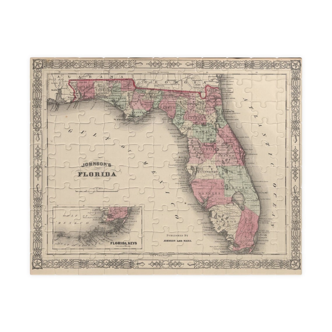 Florida Map Puzzle Florida Puzzle for Adults Florida Jigsaw Puzzle 500 ...