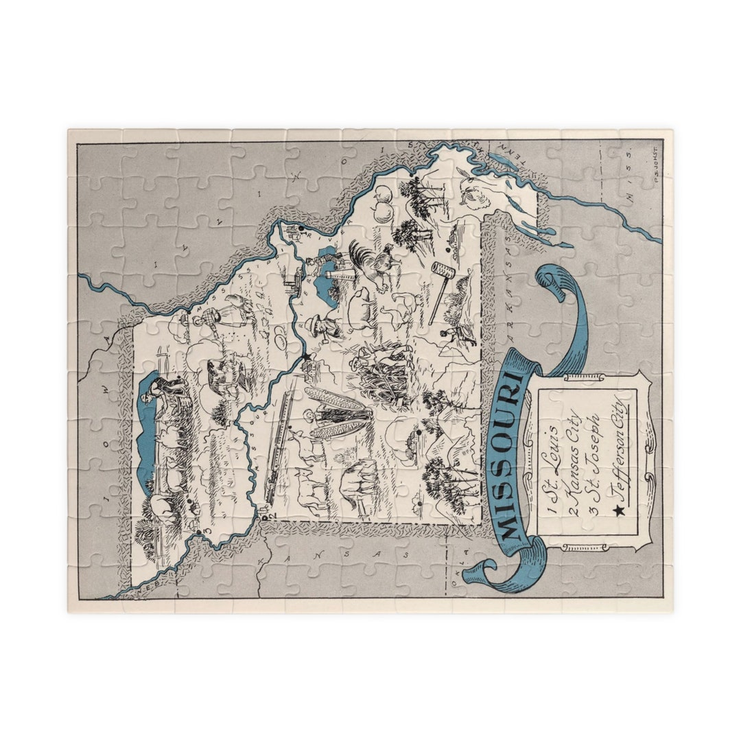 Missouri Map Puzzle Missouri Puzzle for Adults Missouri Jigsaw Puzzle ...