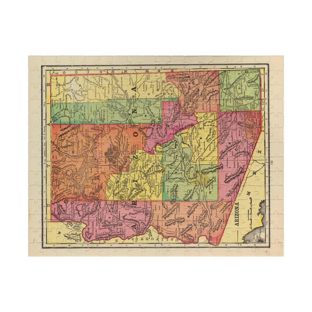 Arizona Map Puzzle - Arizona Puzzle for Adults - Arizona Jigsaw Puzzle ...