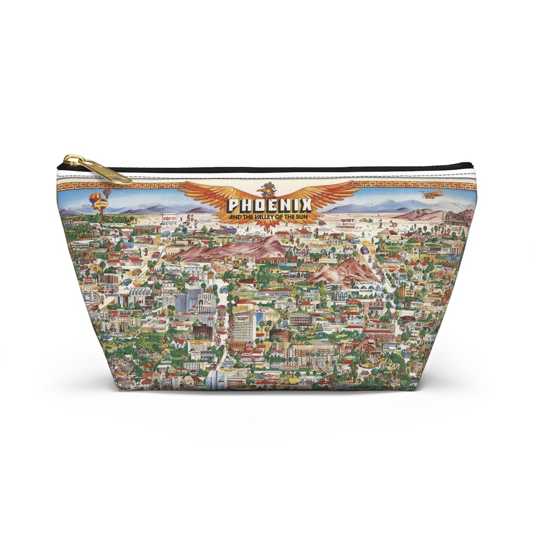 Phoenix Map Pouch - Vintage Phoenix Map - Phoenix Gift - Phoenix ...