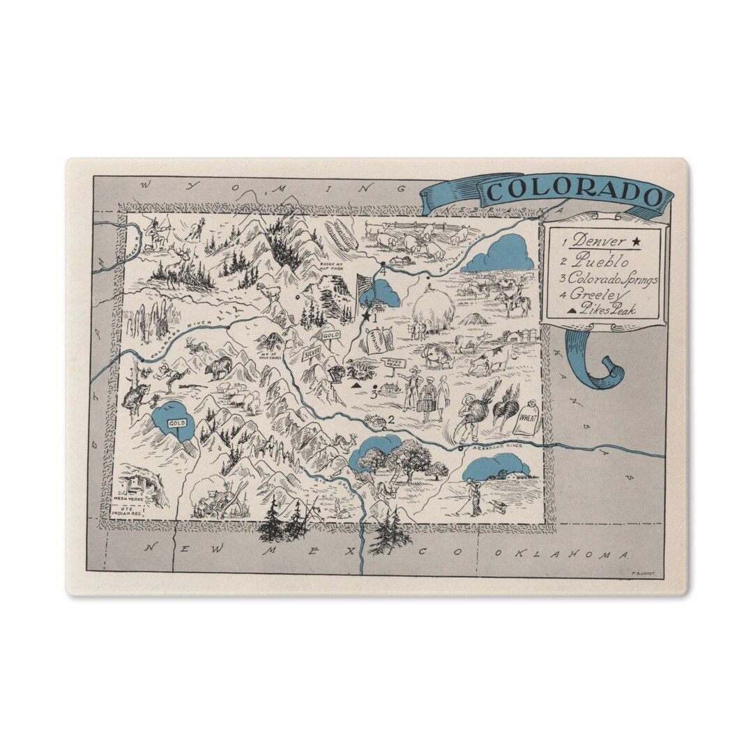 Colorado Map Cutting Board Colorado Map Charcuterie Board Colorado Gift ...