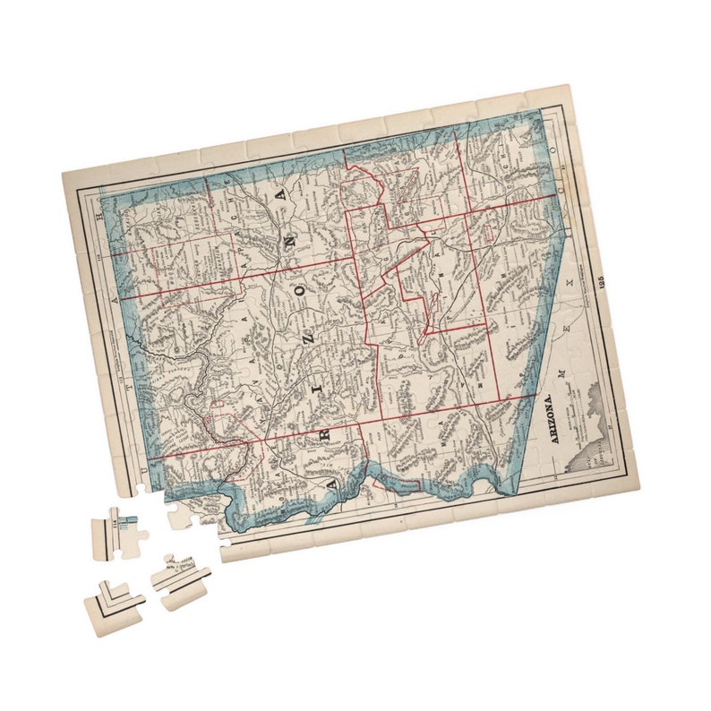 Arizona Map Puzzle Arizona Puzzle for Adults Arizona Jigsaw Puzzle 500 ...
