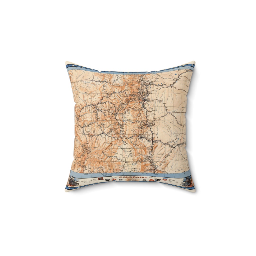 Colorado Map Pillow - Colorado Wedding Gift - Colorado Pillow ...