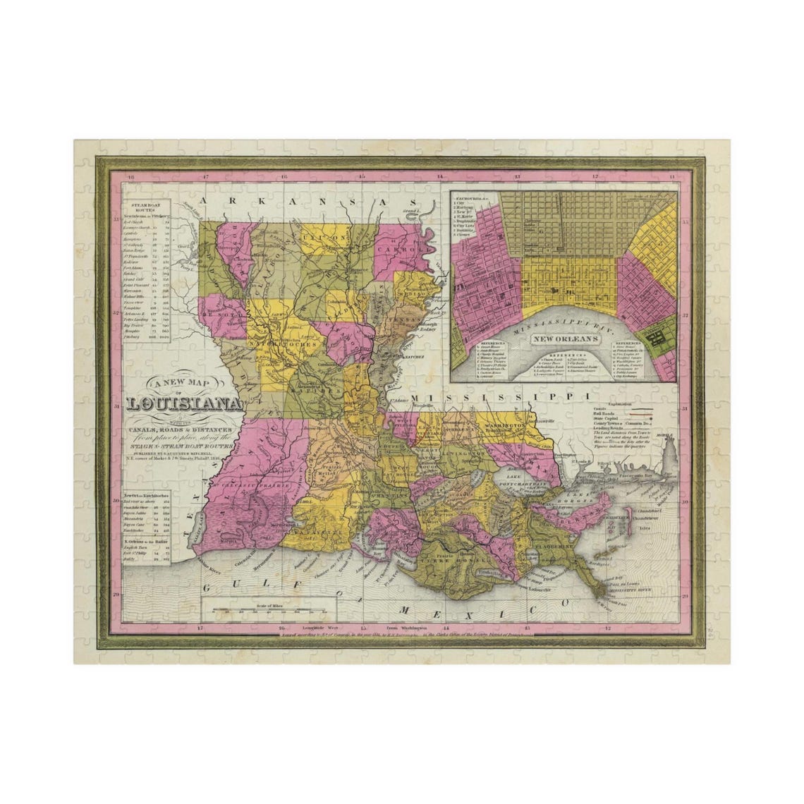 Louisiana Map Puzzle - Louisiana Puzzle for Adults - Louisiana Jigsaw ...