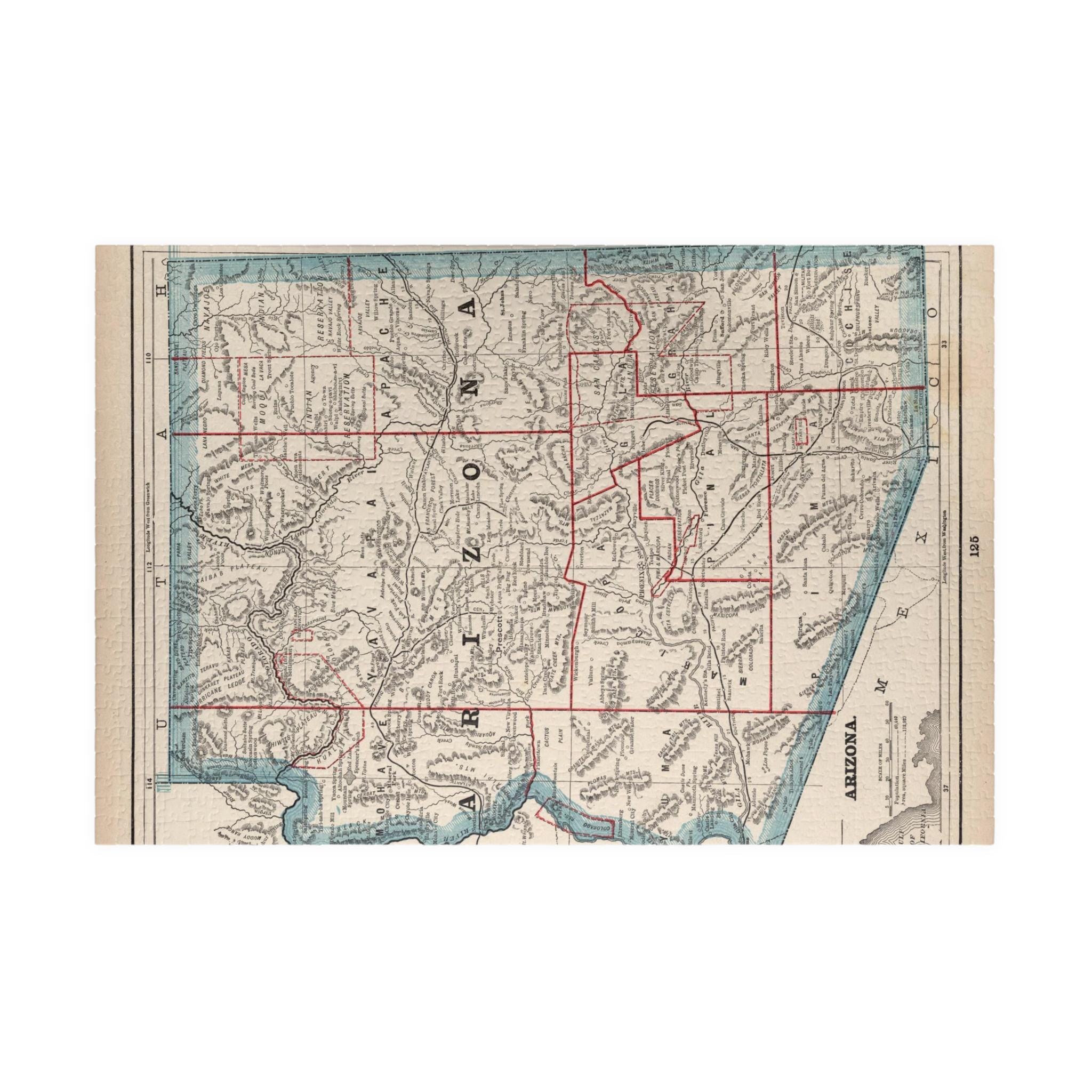 Arizona Map Puzzle - Arizona Puzzle for Adults - Arizona Jigsaw Puzzle ...