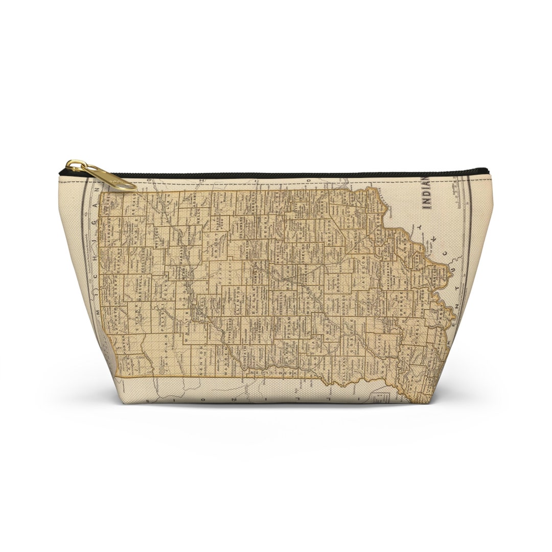 Indiana Map Pouch - Vintage Indiana Map - Indiana Gift - Indiana ...