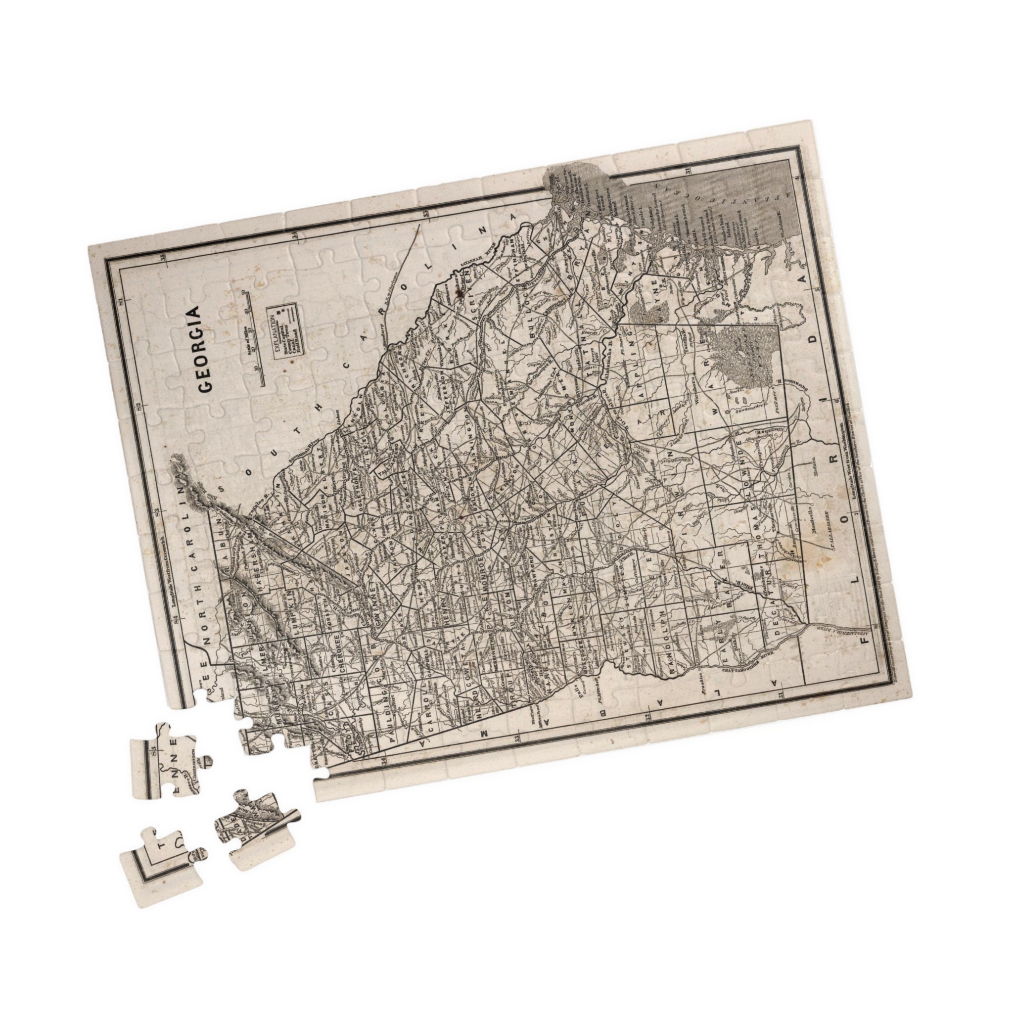 Georgia Map Puzzle Georgia Puzzle for Adults Georgia Jigsaw Puzzle 500 ...