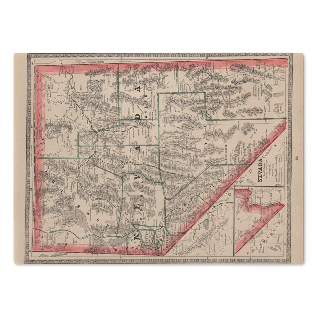 Nevada Map Cutting Board - Nevada Map Charcuterie Board - Nevada Gift ...