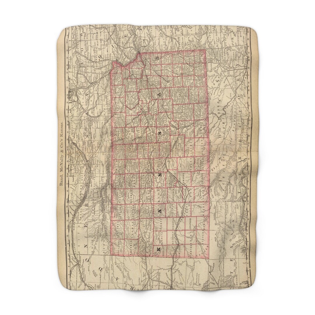Kansas Map Fleece Blanket - Kansas Blanket - Kansas Housewarming Gift ...