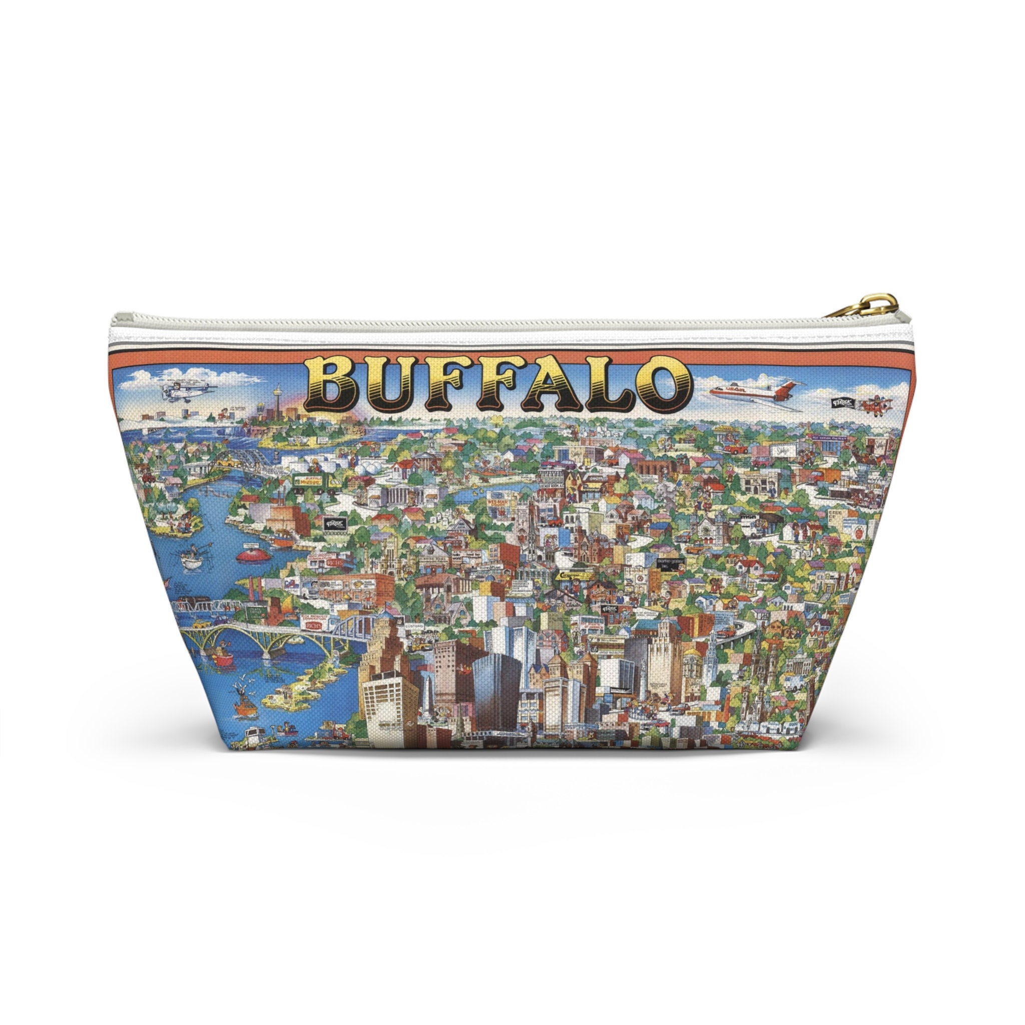 Buffalo Map Pouch Vintage Buffalo Map Buffalo Gift Buffalo Wristlet ...