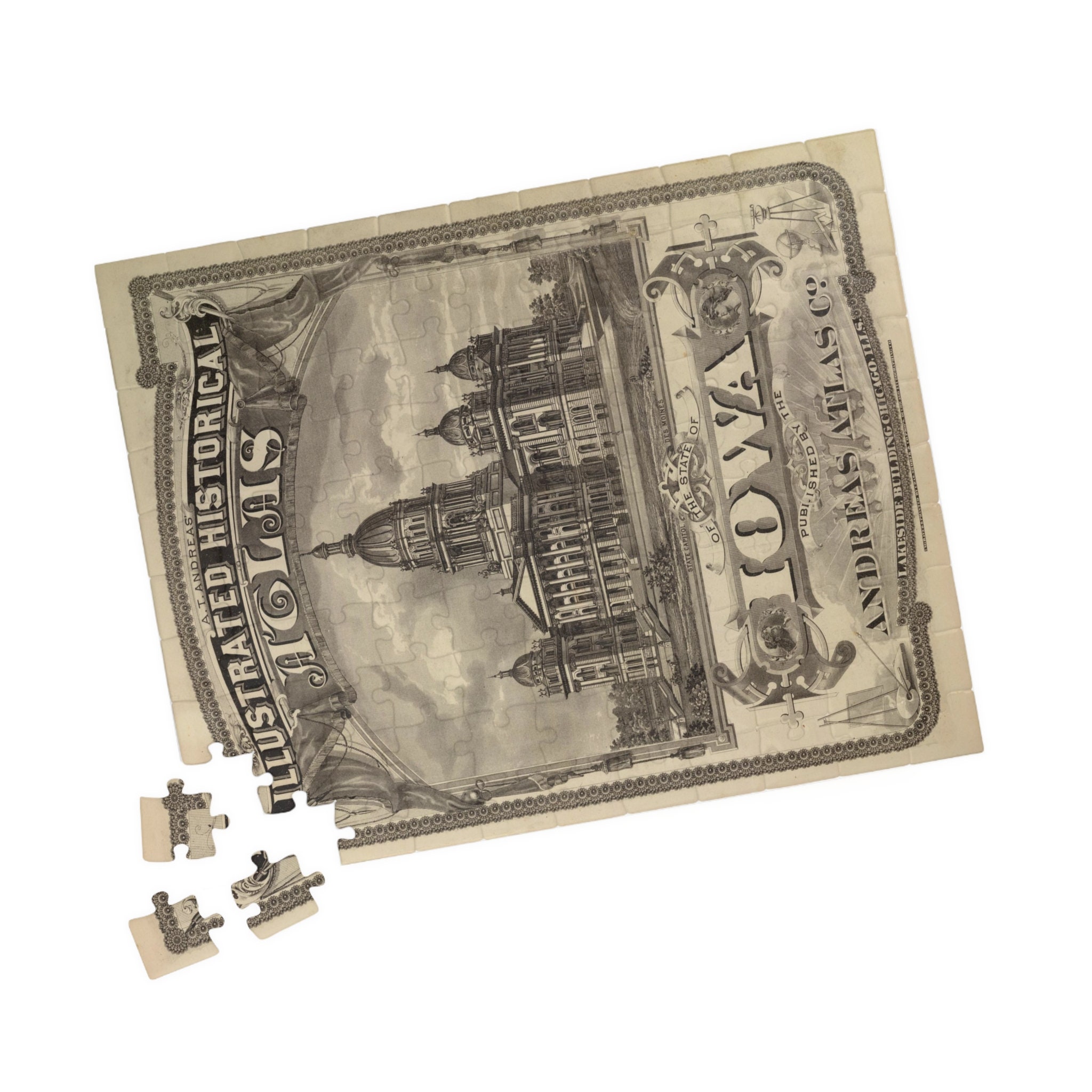 Iowa Map Puzzle Iowa Puzzle for Adults Iowa Jigsaw Puzzle 500 Piece Map ...