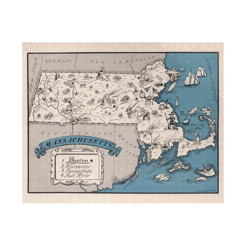 Massachusetts Map Puzzle - Massachusetts Puzzle for Adults ...