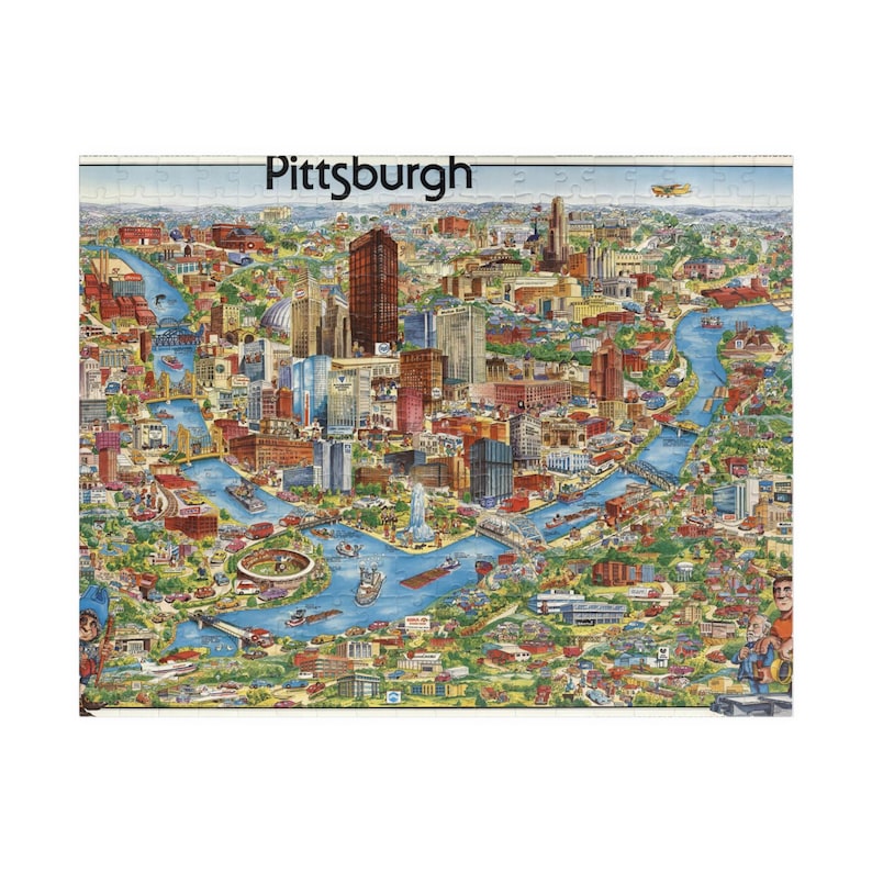 Pittsburgh Map Puzzle - Pittsburgh Puzzle for Adults - Pittsburgh ...