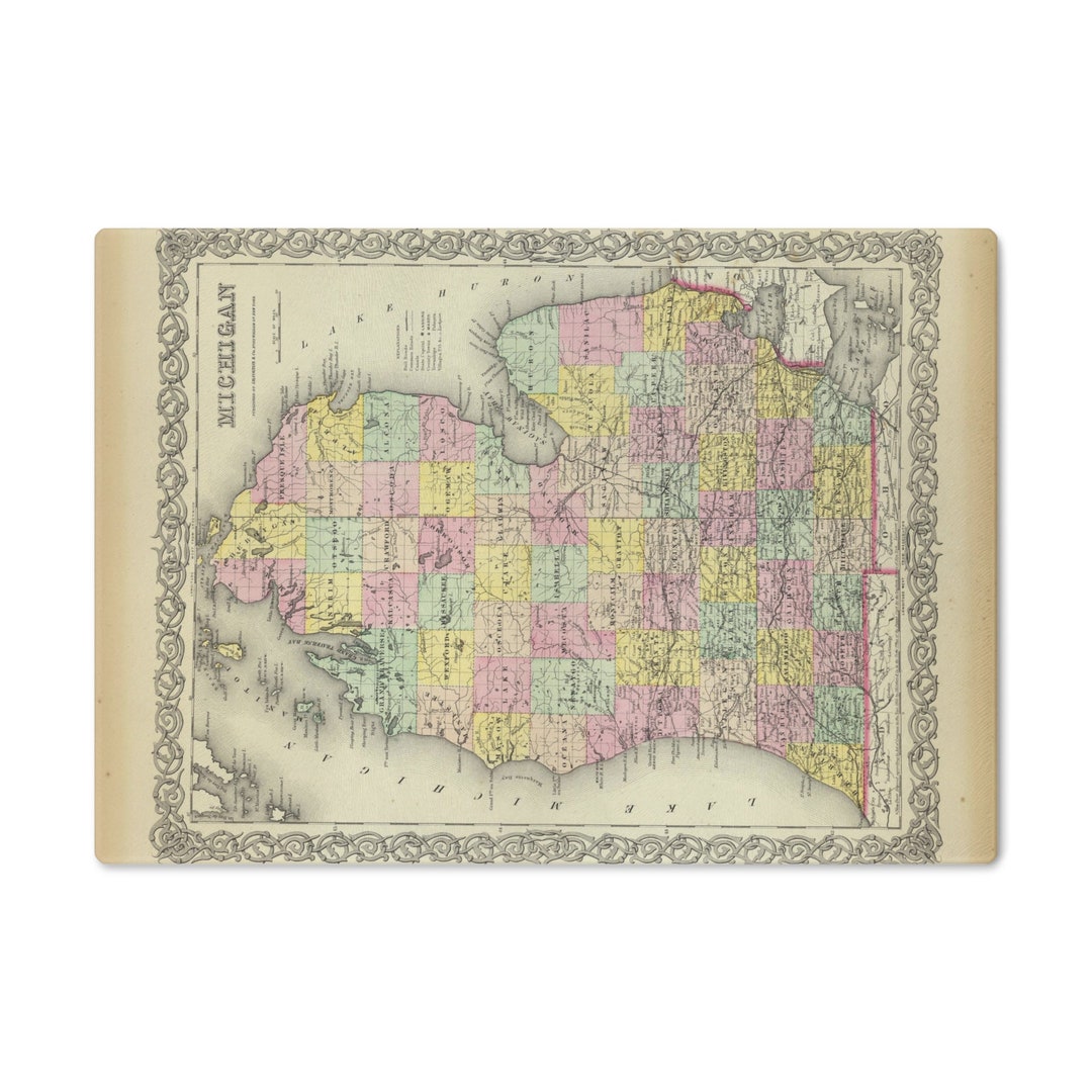 Michigan Map Cutting Board Michigan Map Charcuterie Board Michigan Gift ...