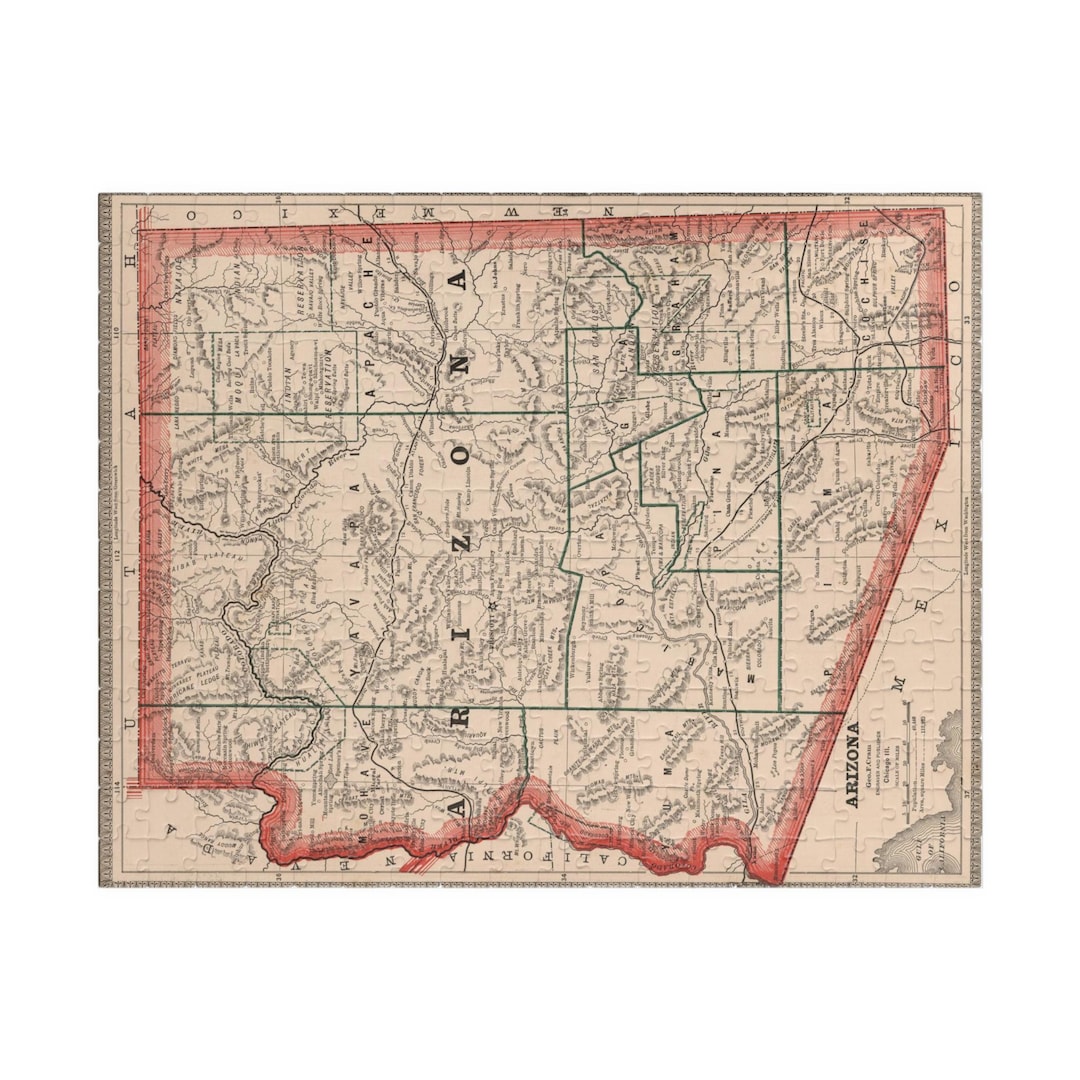 Arizona Map Puzzle - Arizona Puzzle for Adults - Arizona Jigsaw Puzzle ...