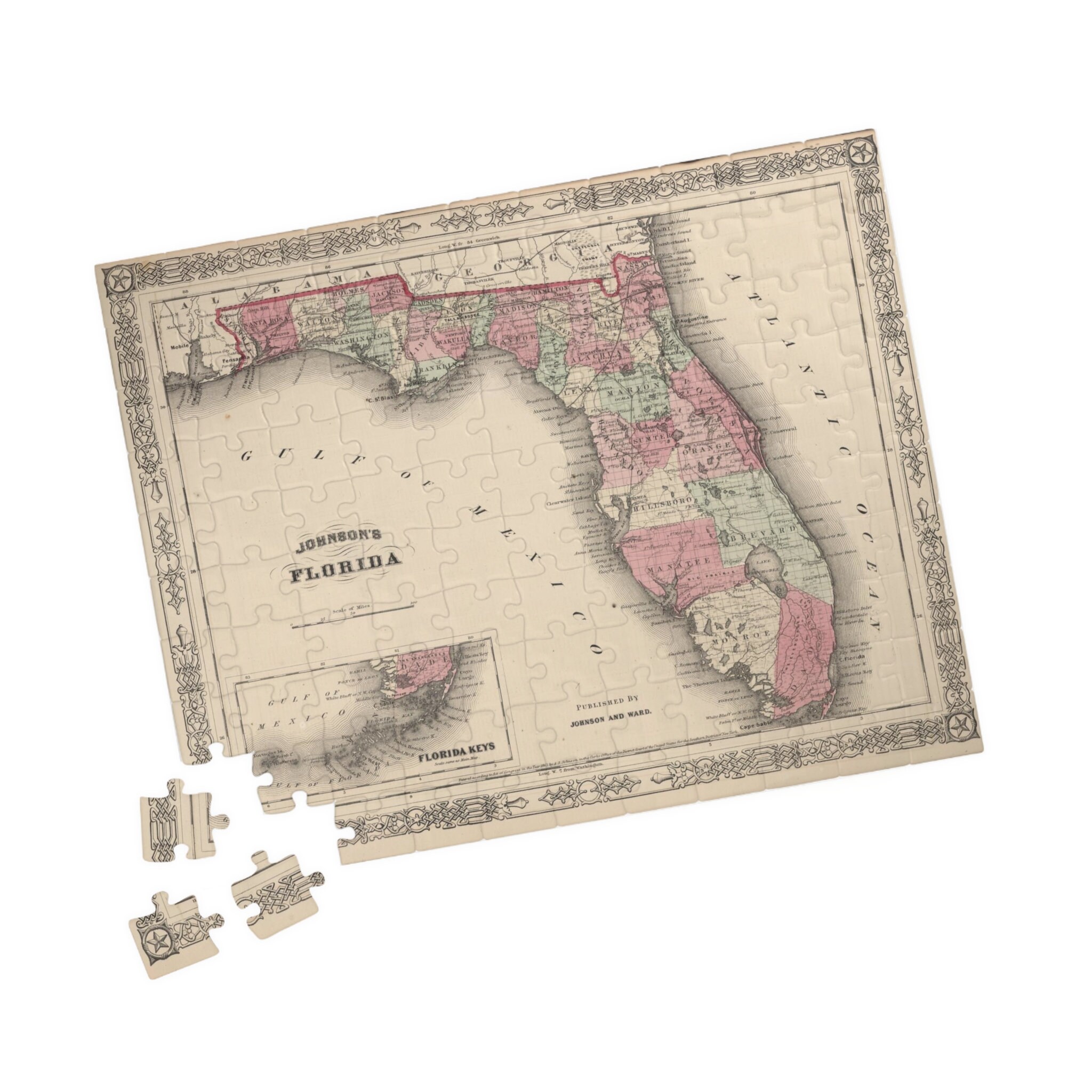 Florida Map Puzzle Florida Puzzle for Adults Florida Jigsaw Puzzle 500 ...
