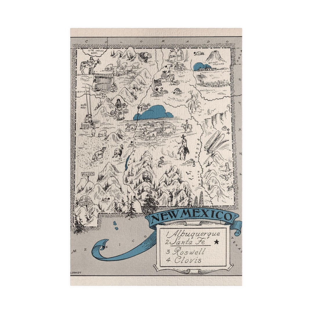 New Mexico Map Puzzle - New Mexico Puzzle for Adults - New Mexico ...
