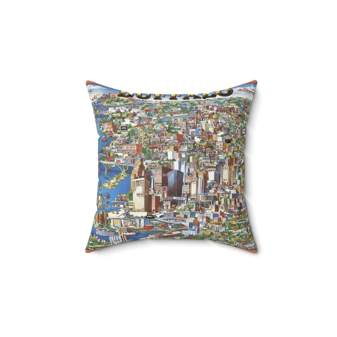 Buffalo Map Pillow - Buffalo Wedding Gift - Buffalo Pillow ...