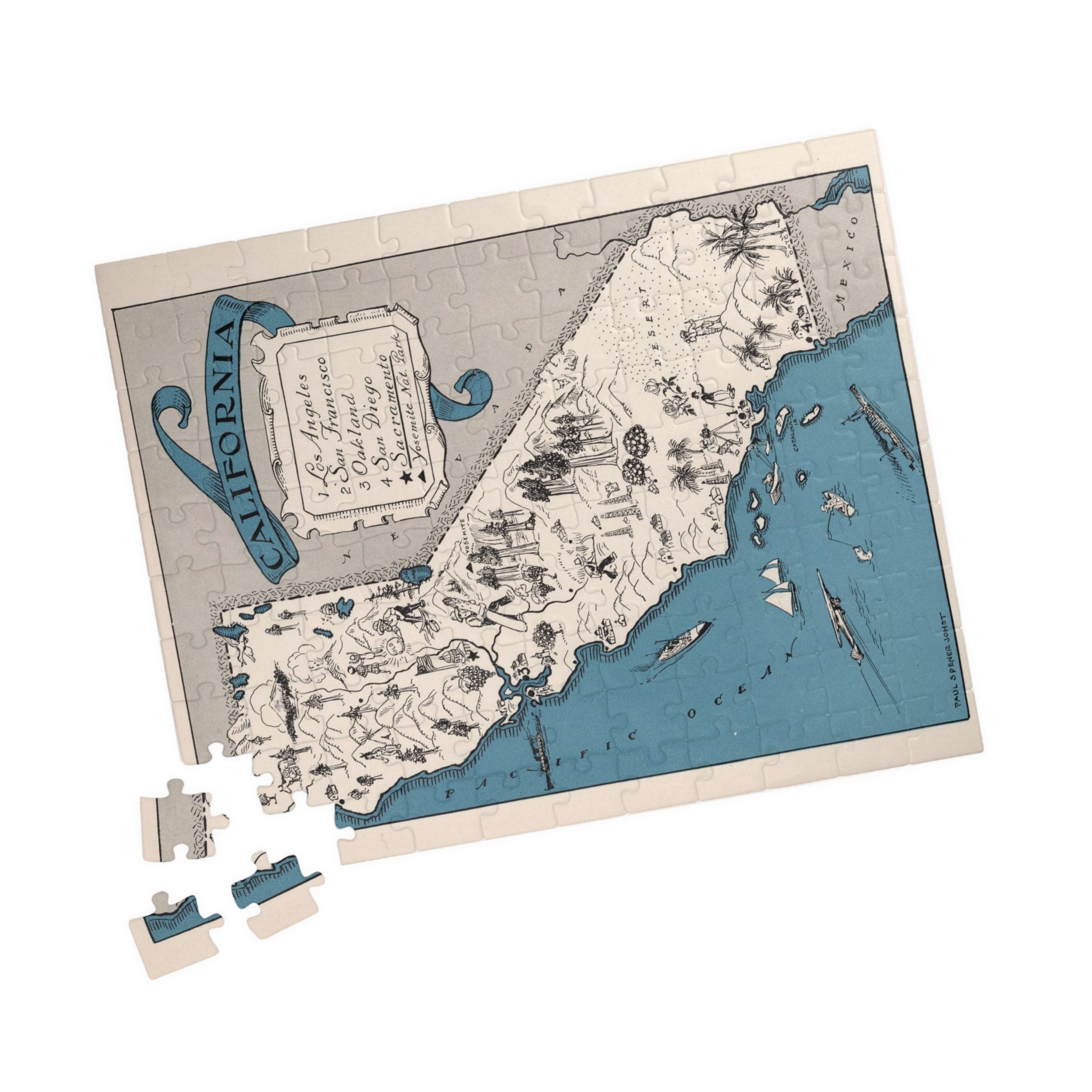 California Map Puzzle California Puzzle for Adults California Jigsaw ...