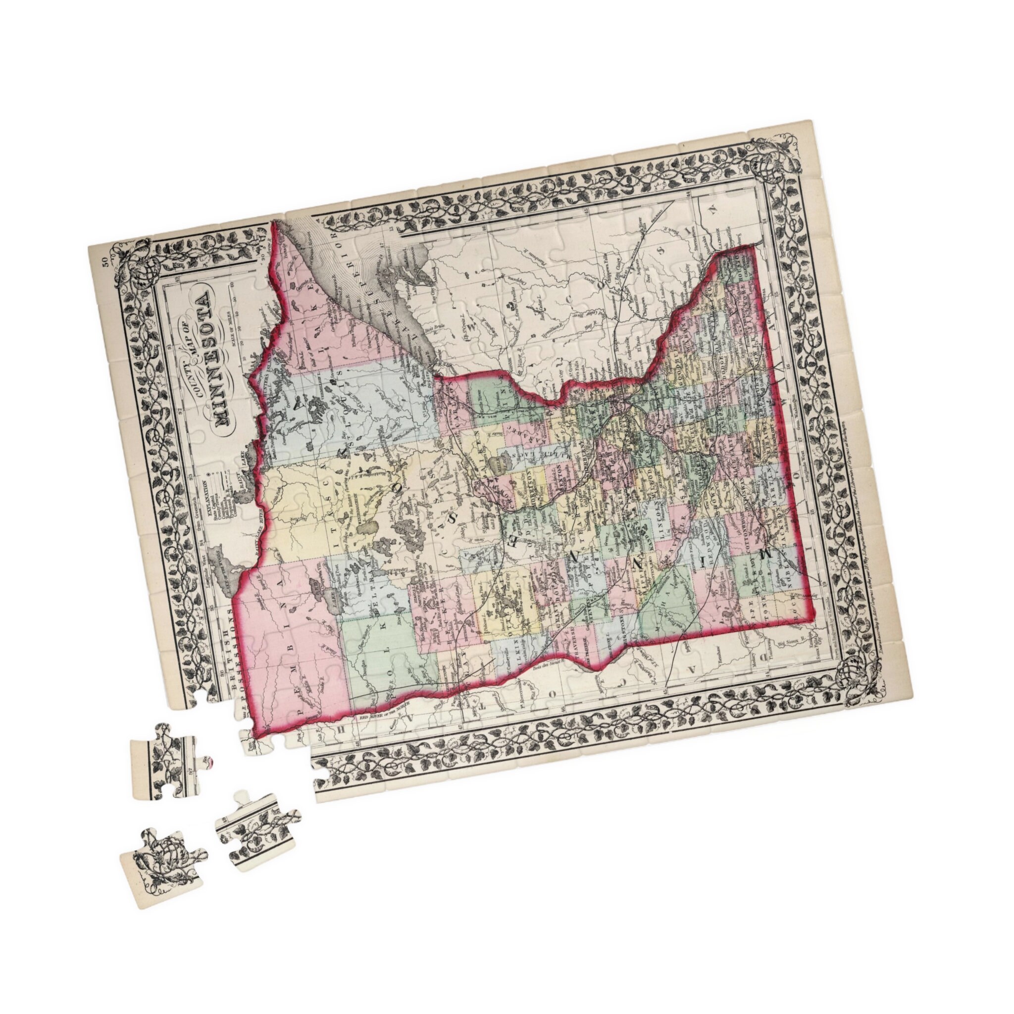 Minnesota Map Puzzle Minnesota Puzzle for Adults Minnesota Jigsaw ...