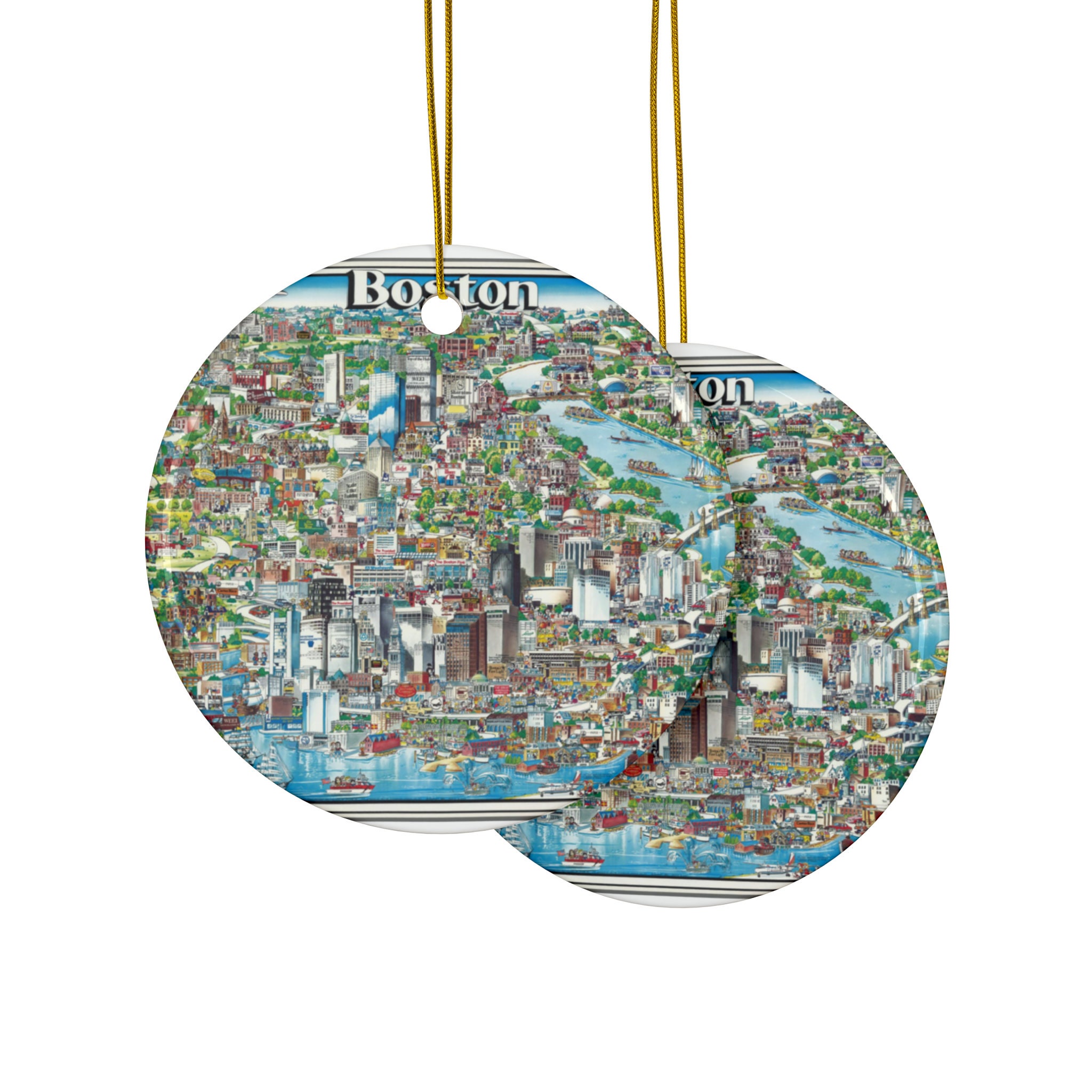 Boston Map Ornament - Boston Ornament - Boston Gift - Boston Map ...