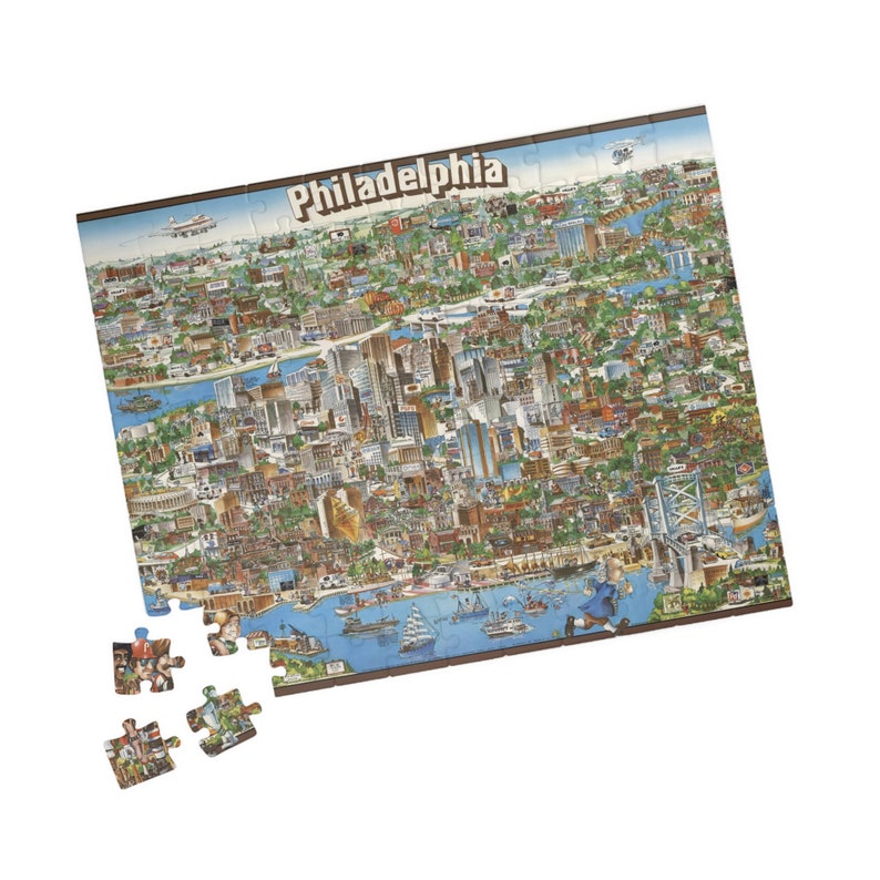 Philadelphia Map Puzzle Philadelphia Puzzle for Adults Philadelphia ...